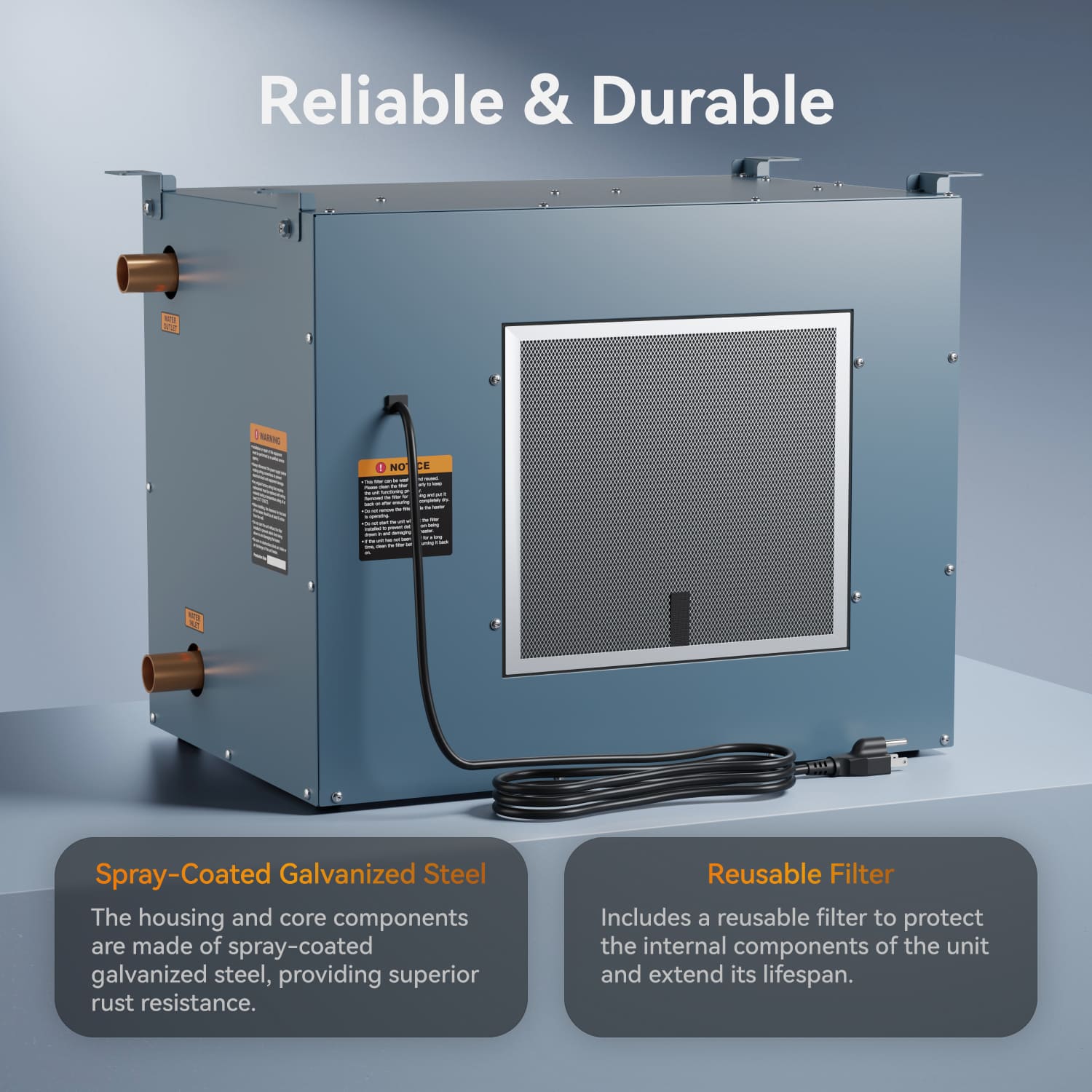 100,000 BTU Hydronic Hot Water Hanging Unit Heater with Remote Temperature Control Water to Air ...